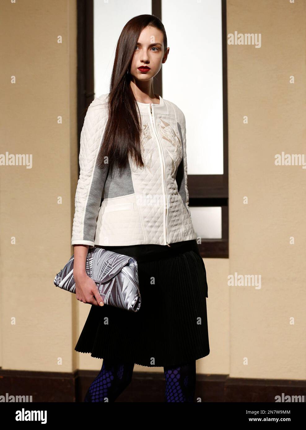 A model displays a creation by Japanese designer Tamae Hirokawa during ...