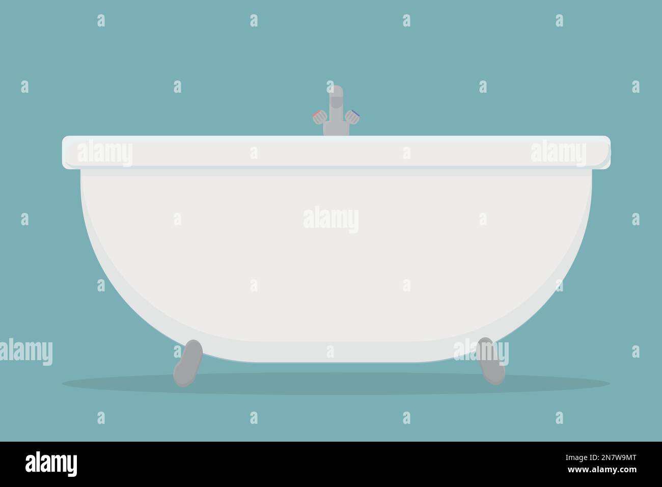 a big white bathtub with faucet vector illustration Stock Vector Image ...