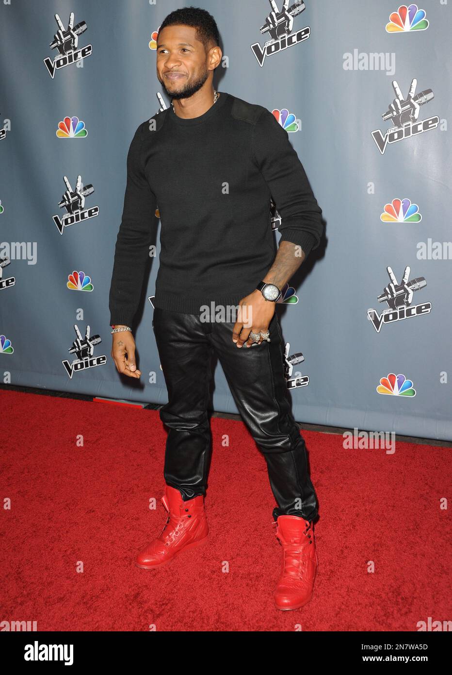 Usher arrives at the 4th season premiere screening of "The Voice" at ...