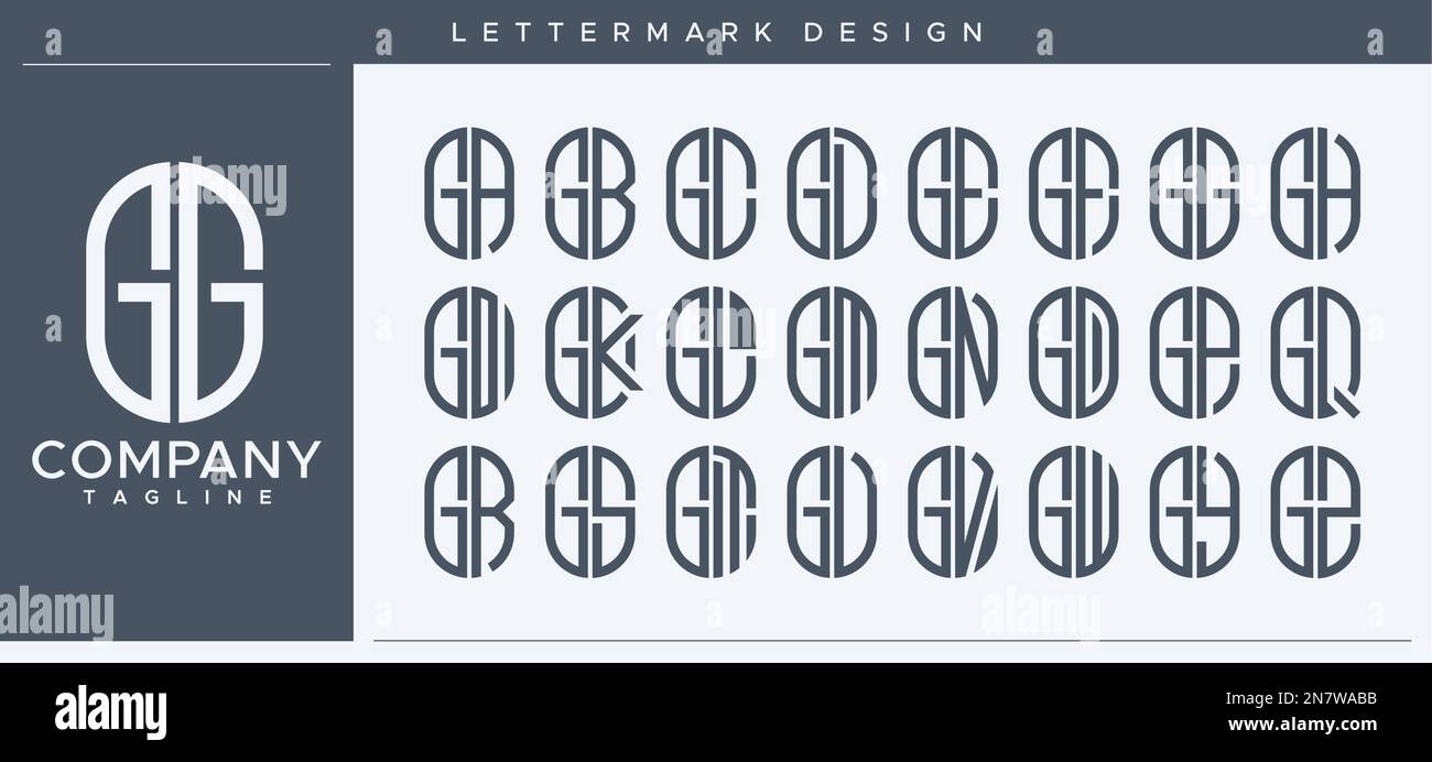 Abstract tube letter G logo design. Modern line capsule GG G letter ...