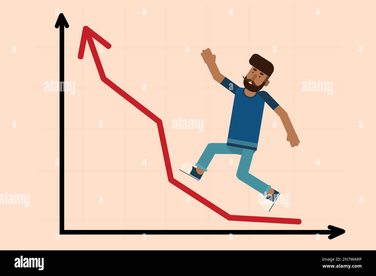 man going up the success chart Stock Vector Image & Art - Alamy