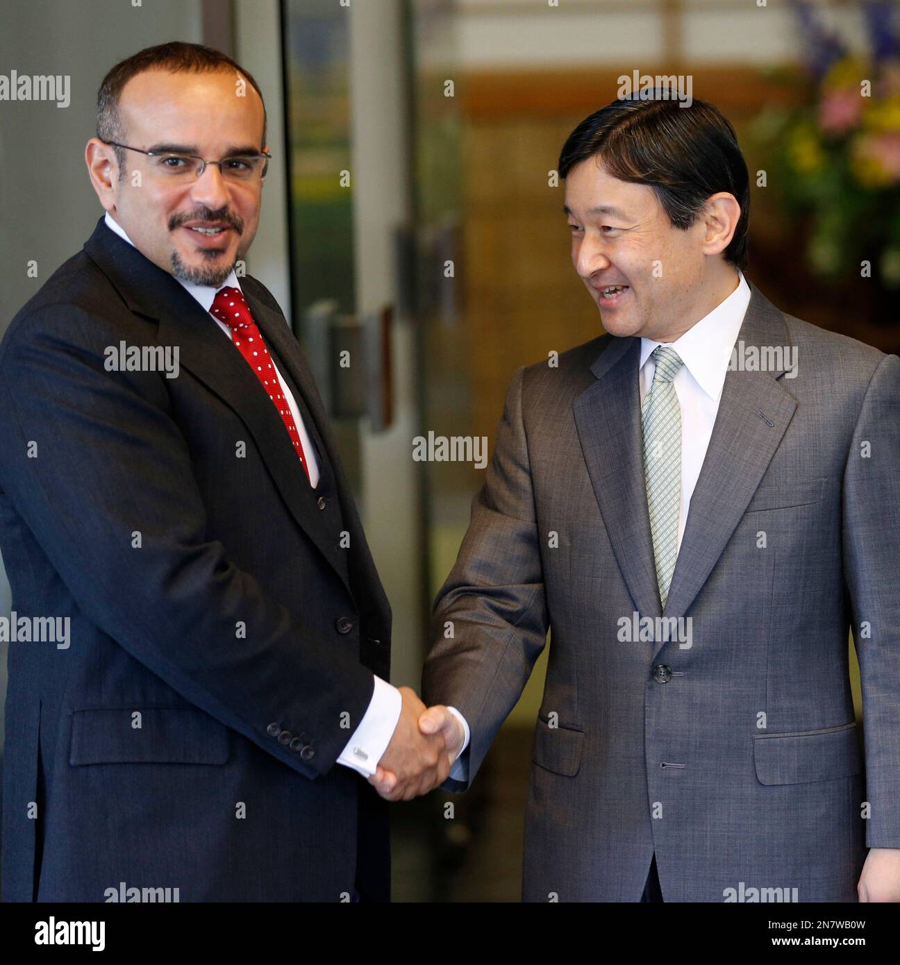 Bahrain's Crown Prince Sheik Salman bin Hamad Al Khalifa, left, poses ...