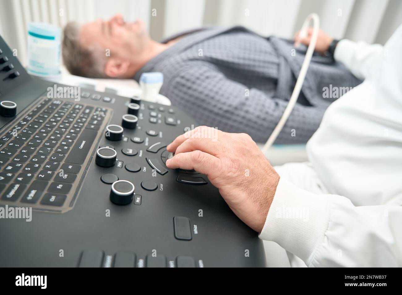 Modern ultrasound system monitor control hi-res stock photography and ...