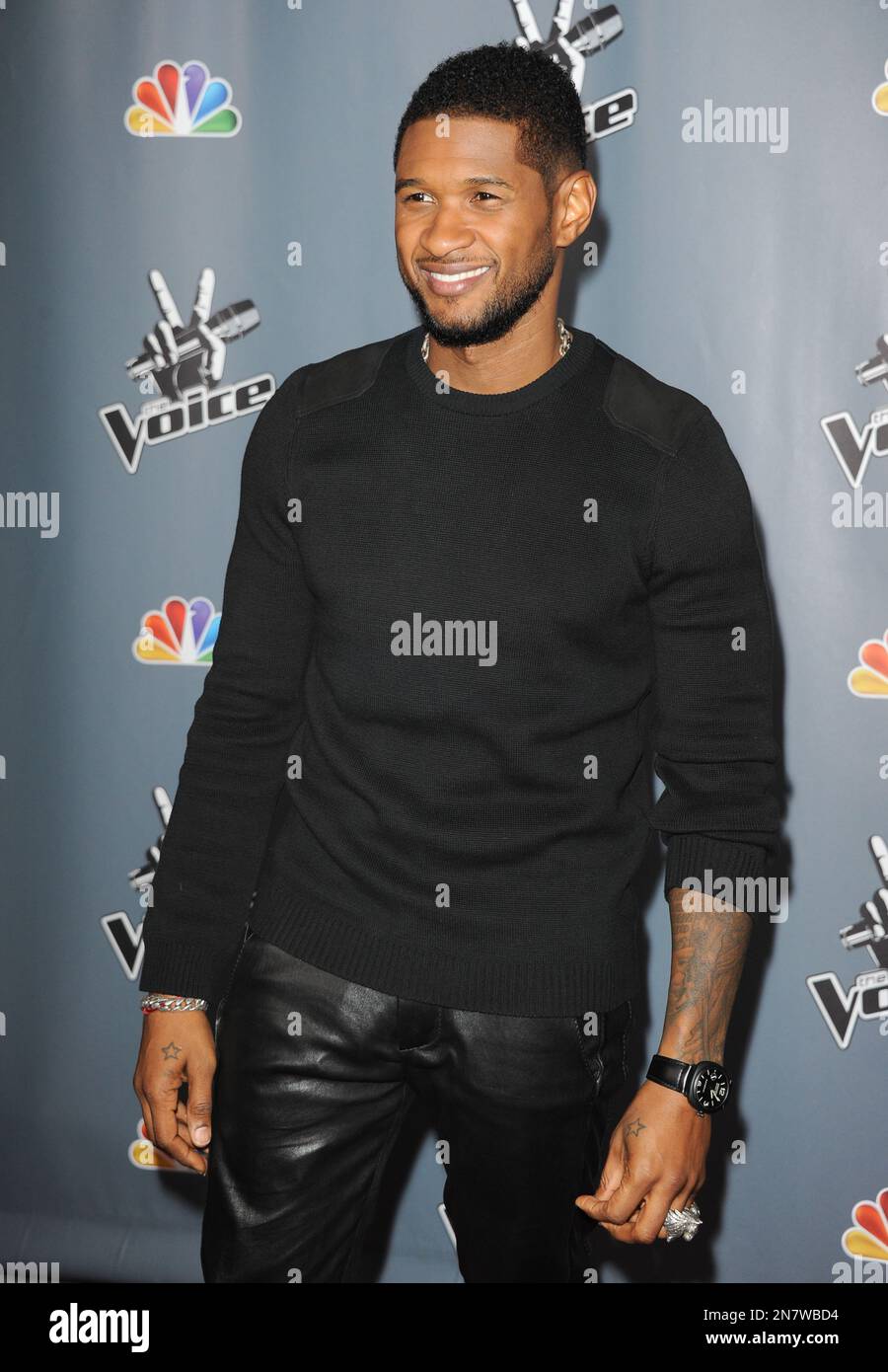 Usher arrives at the 4th season premiere screening of "The Voice" at ...