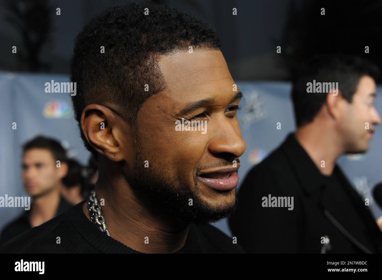 Usher arrives at the 4th season premiere screening of "The Voice" at ...