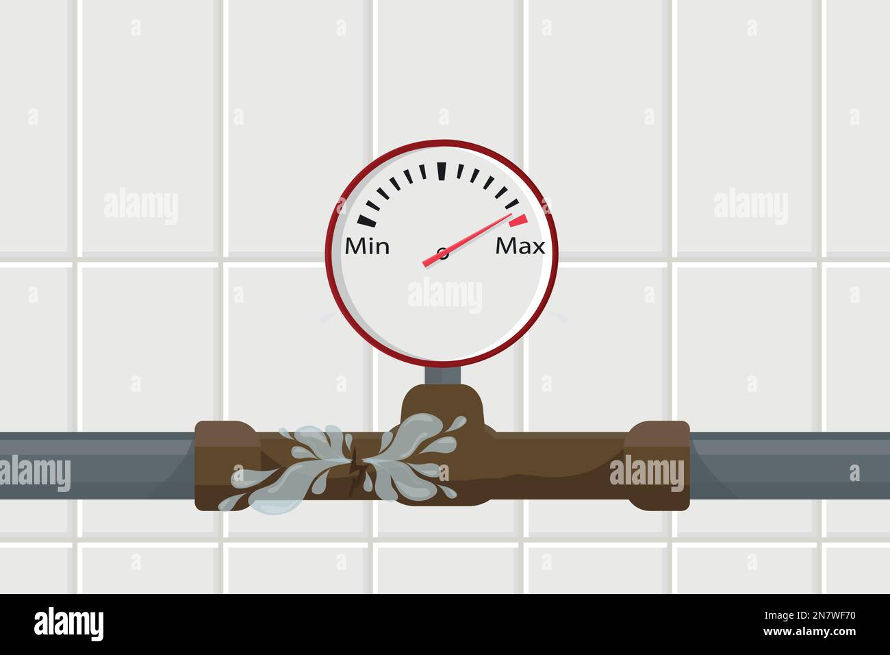a fuel pressure sensor at maximum pressure value indicator Stock Vector ...
