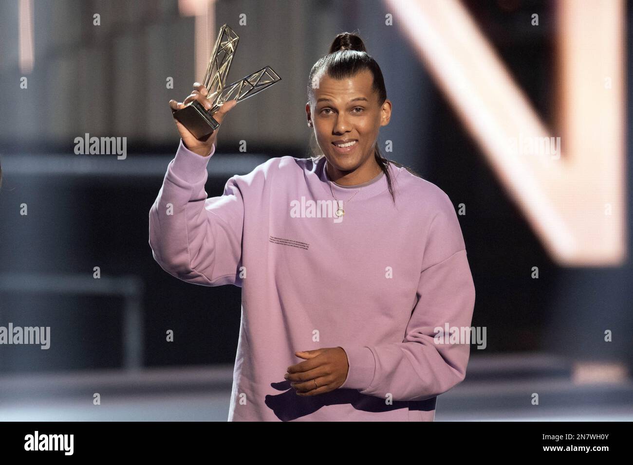 Stromae receives the Best Male Artist award during the 38th Victoires ...