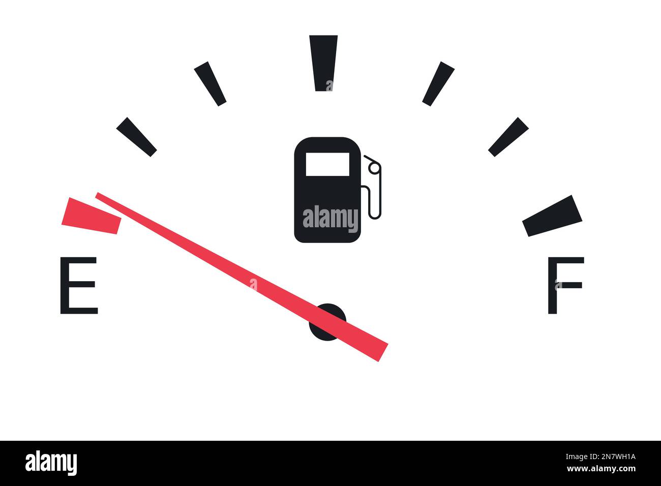 a gasoline fuel gauge in car at minimum empty tank Stock Vector Image ...