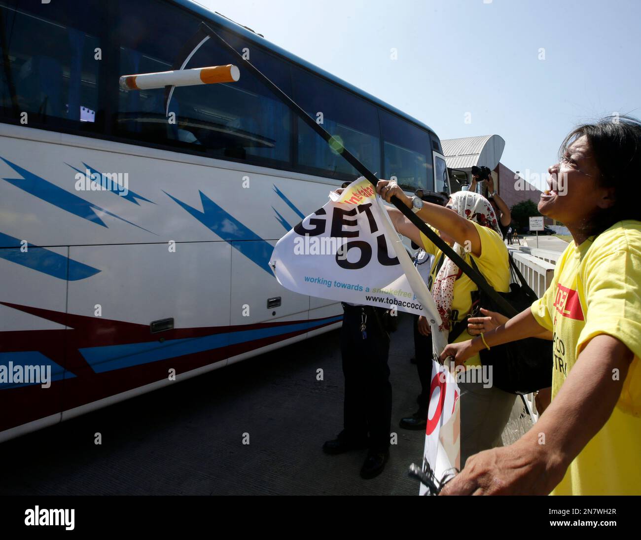 Protesters heckle at foreign delegates attending one of the world's ...