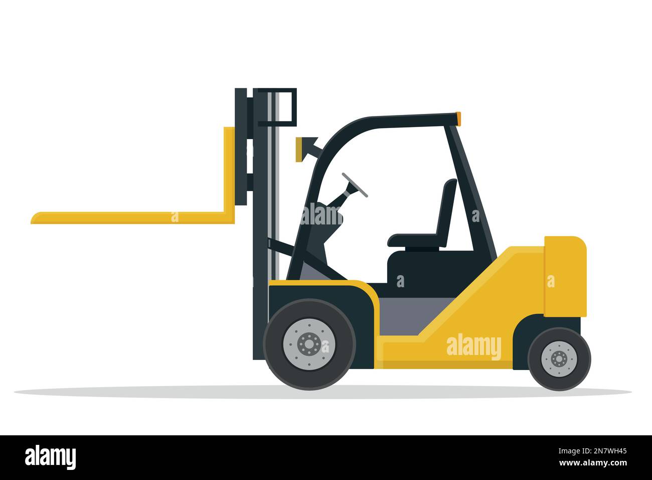 an yellow forklift to load delivery department vector illustration ...