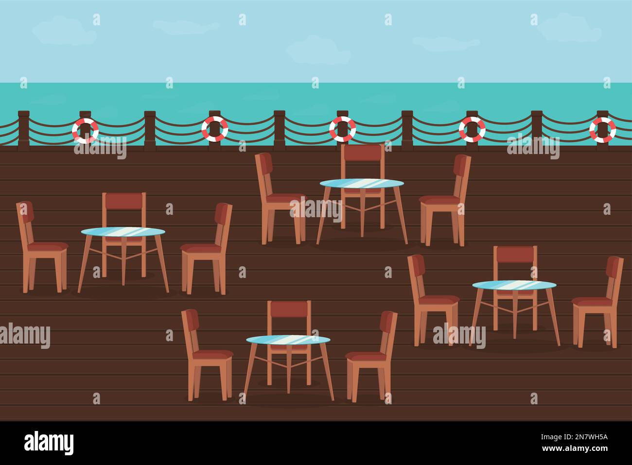 Chairs tables in restaurant Stock Vector Images - Alamy