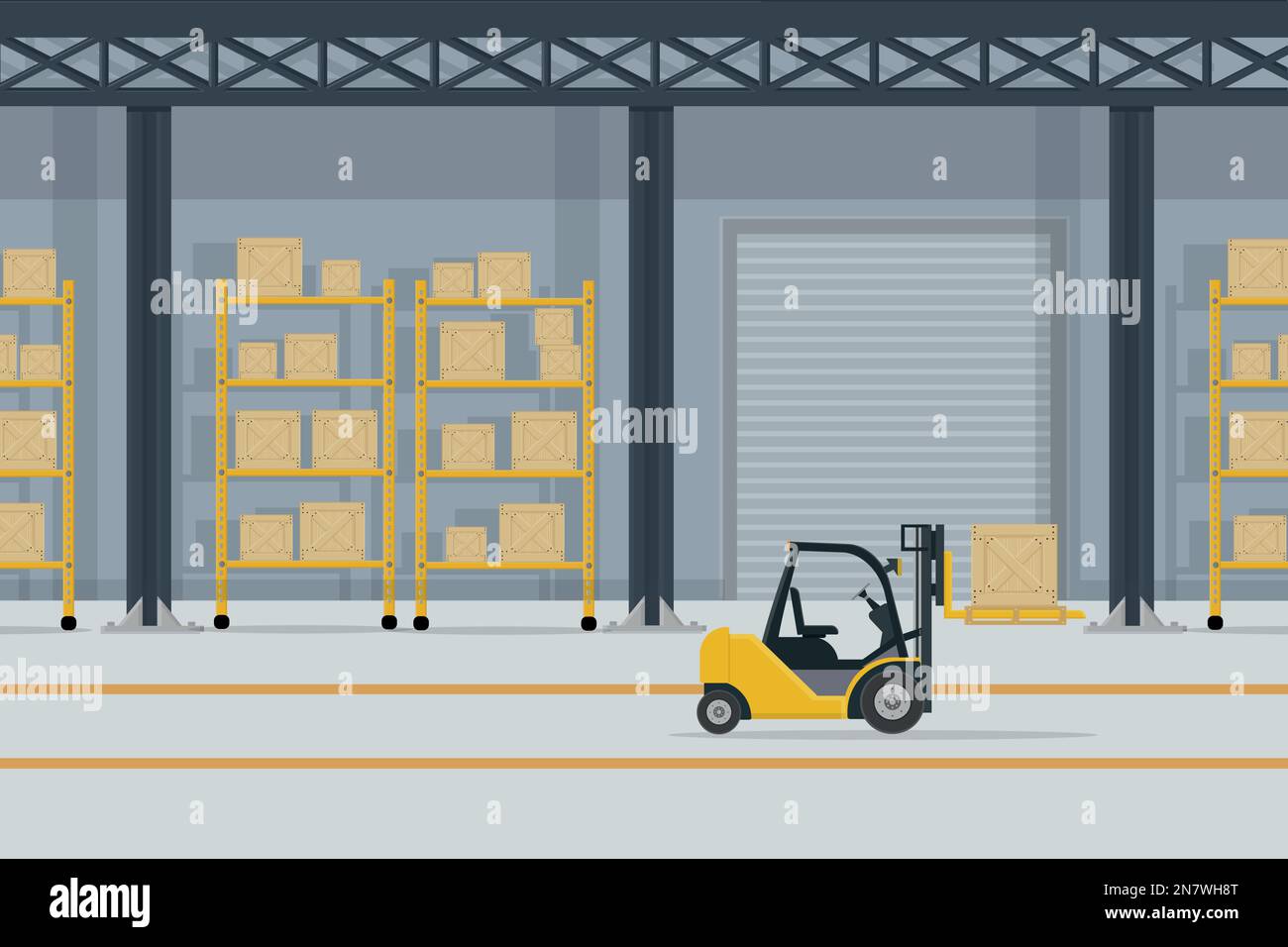 a large warehouse with shelves and boxes for goods and parcels by ...