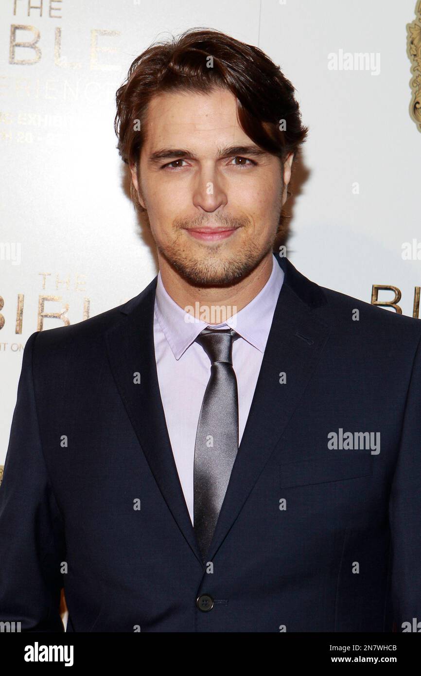 Actor Diogo Morgado pose on the red carpet at the celebration of ...