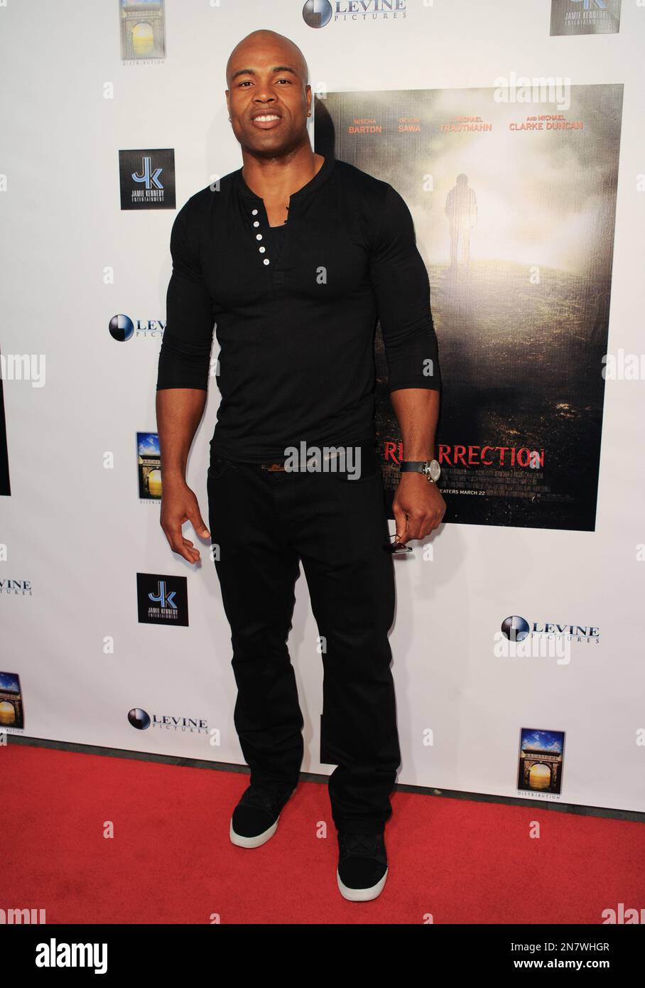 Akin Ayodele arrives at the LA premiere of "A Resurrection" at the ...