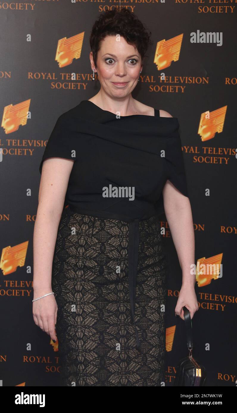 British actress Olivia Coleman arrives for the Royal Television Society ...