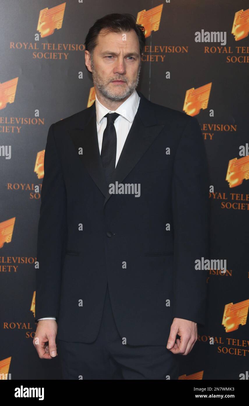 British actor David Morrissey arrives for the Royal Television Society ...