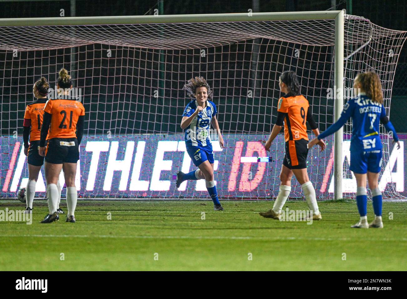 Fleur Van Daele (16) of Gent scores 4-1 and Gent can celebrate during a ...