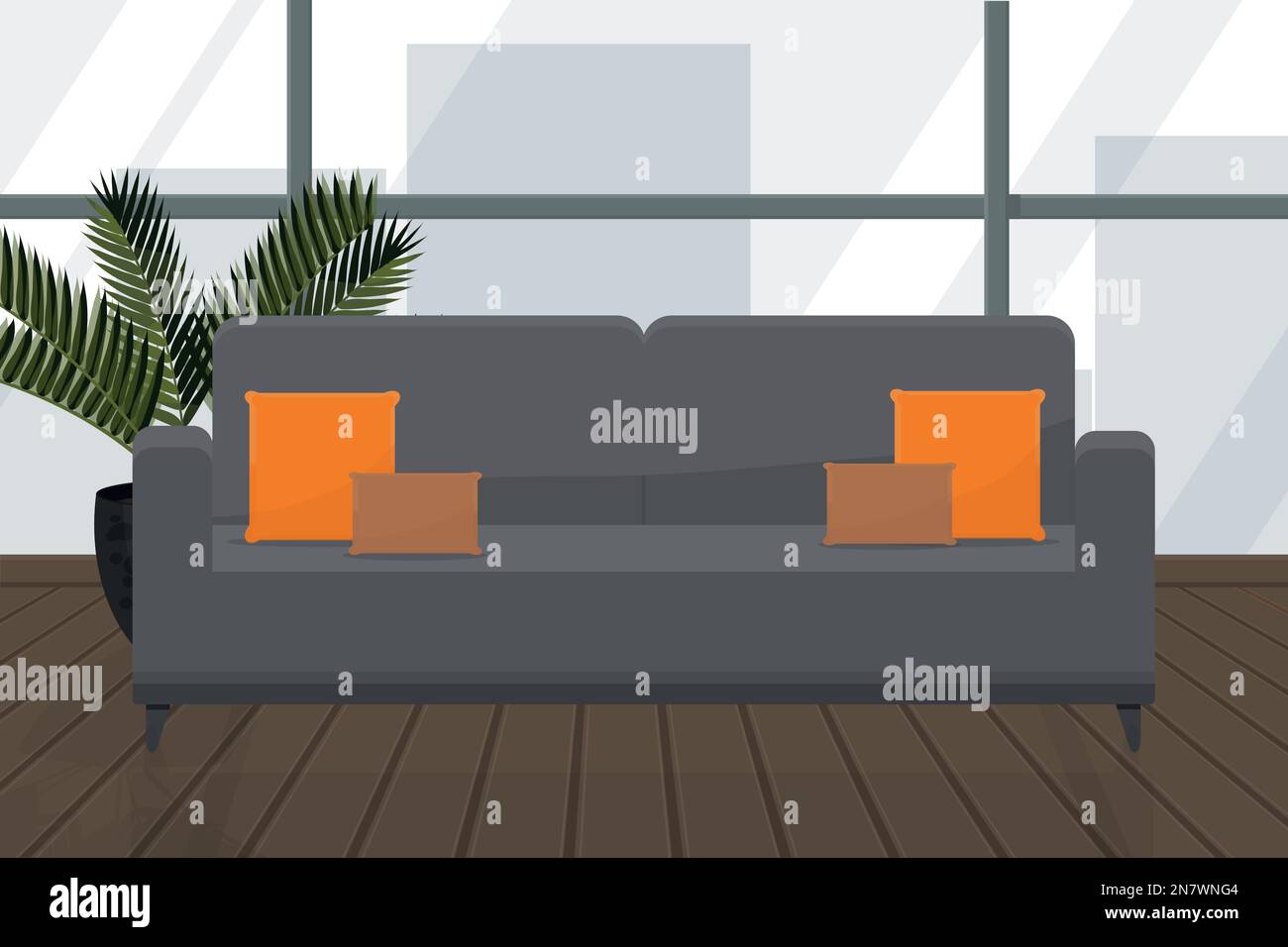 Windows in indoor room room furniture Stock Vector Images - Alamy