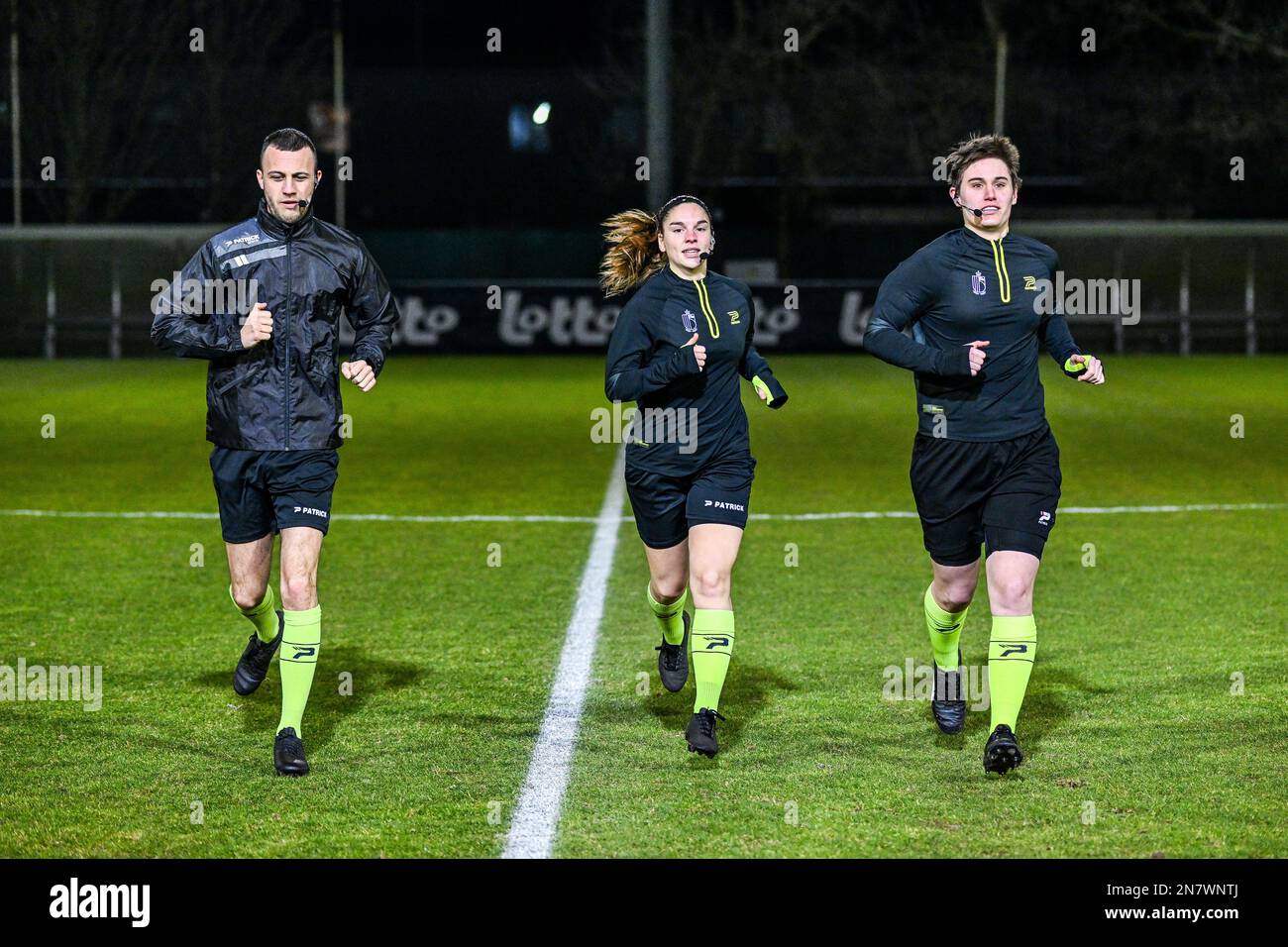 assistant referee Jeroen Platteau , referee Jana Van Laere and ...