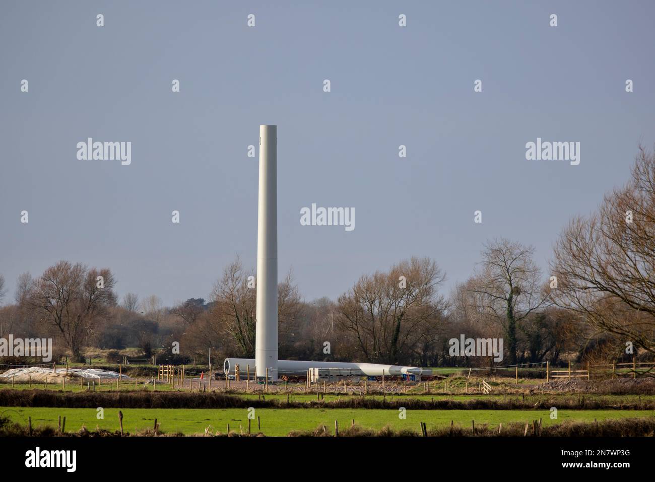 The building of a T pylon Stock Photo - Alamy