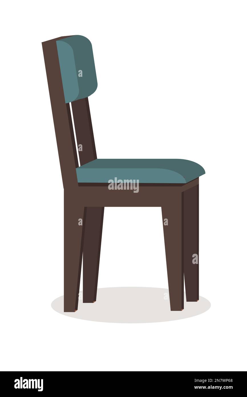 a wooden chair for kitchen or office on white background illustration ...