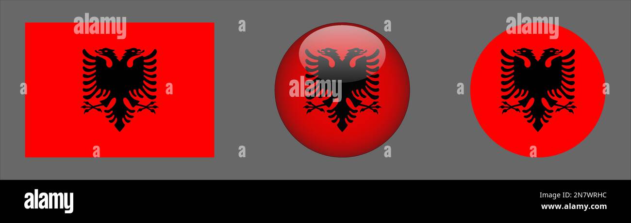 Albania Flag set collection Vector Stock Vector Image & Art - Alamy