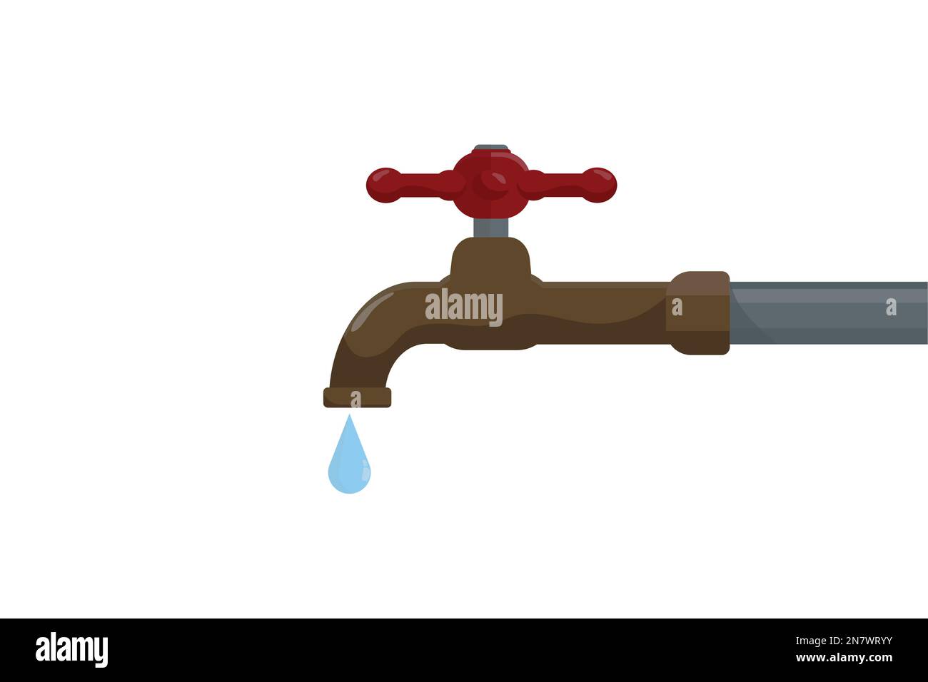 a dripping water from a faucet pipe valve plumbing Stock Vector Image ...