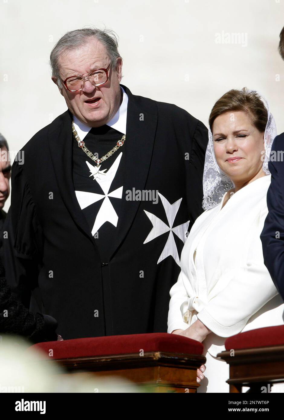 Matthew Festing, Grand Master of the Knights of Malta, arrives for Pope ...