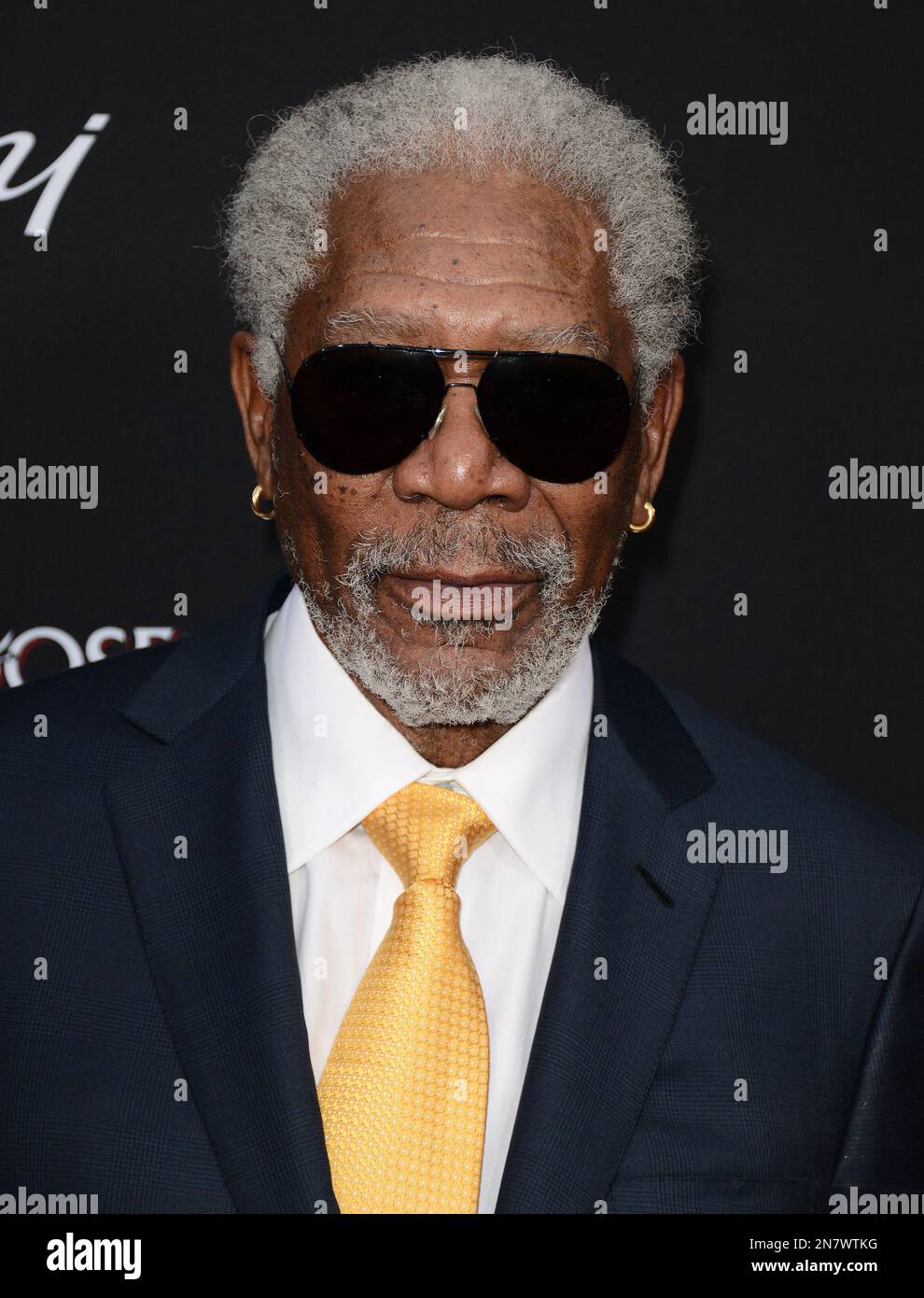 Morgan Freeman arrives at the LA premiere of "Olympus Has Fallen" at ...