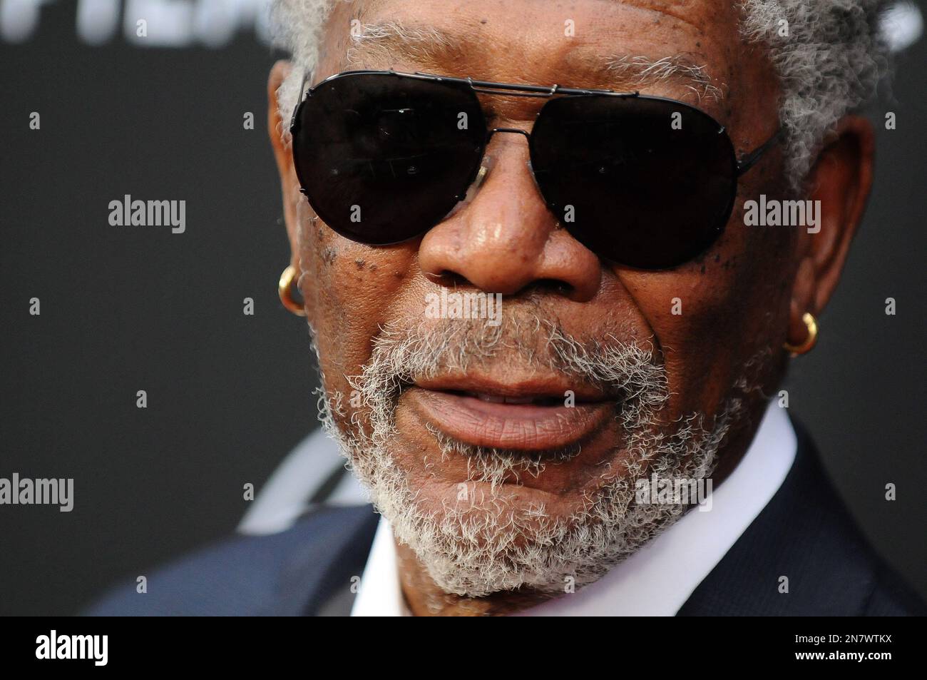 Morgan Freeman arrives at the LA premiere of "Olympus Has Fallen" at ...