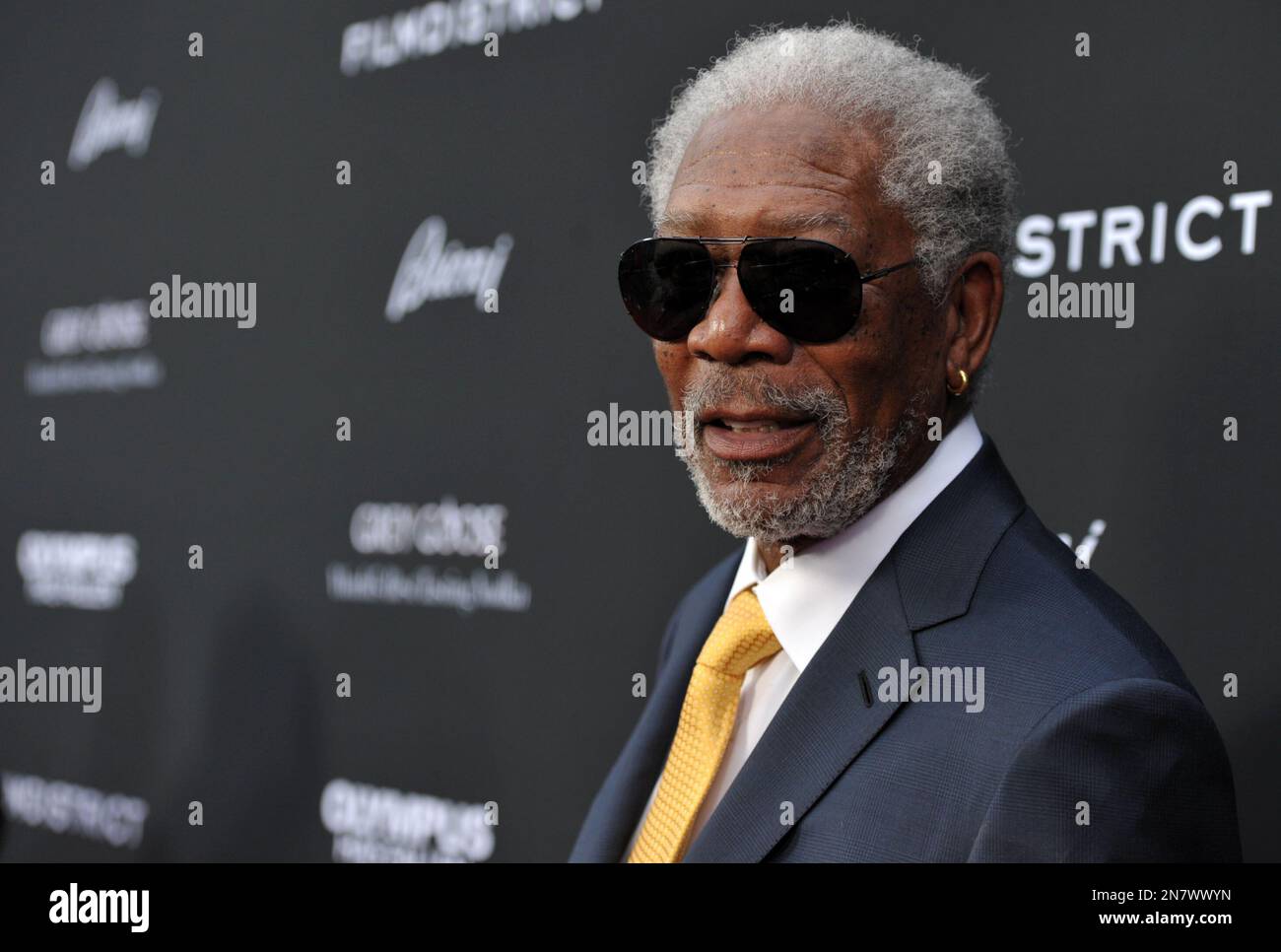 Morgan Freeman arrives at the premiere of "Olympus Has Fallen" at the ...