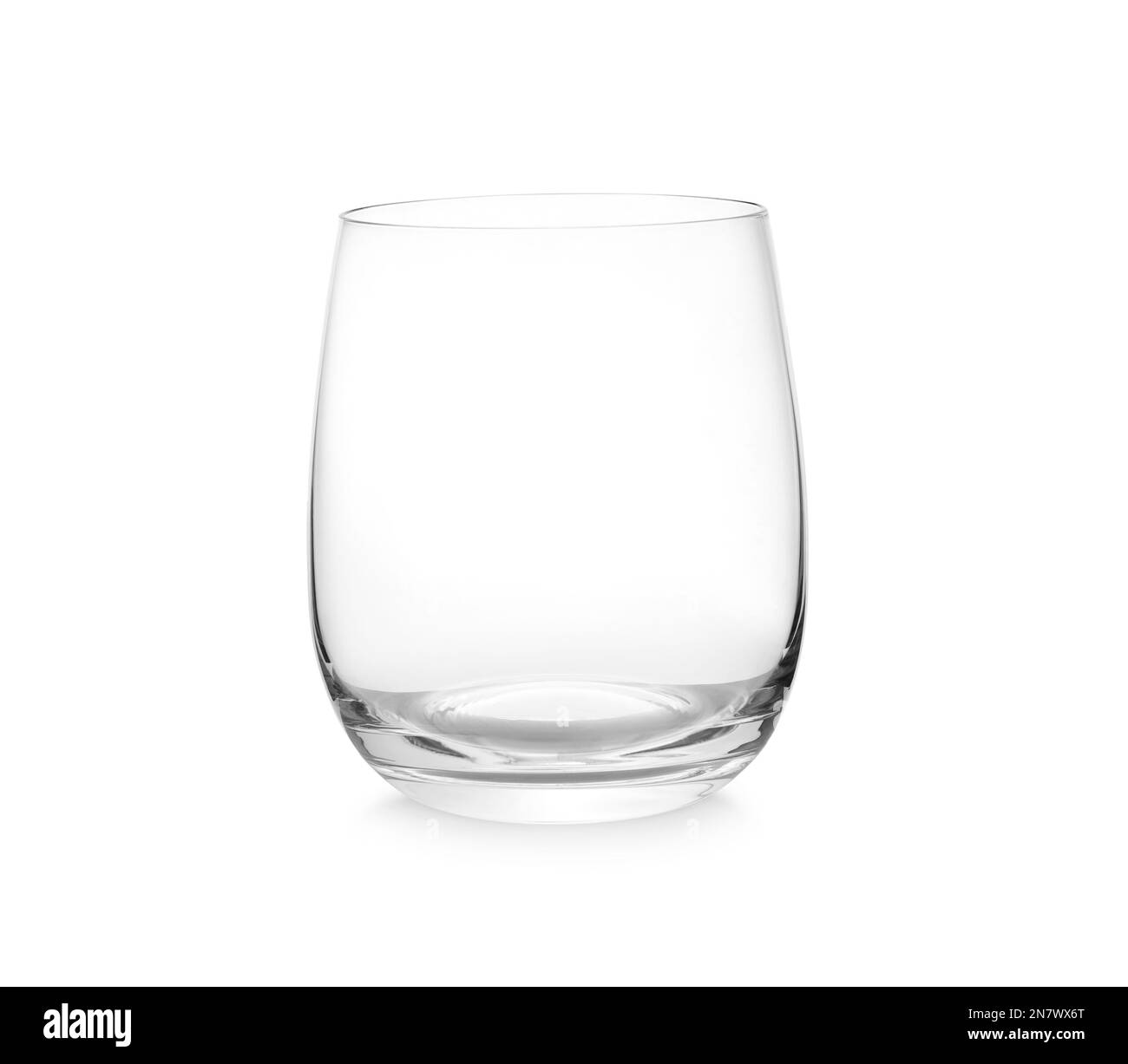New clean empty glass isolated on white Stock Photo - Alamy
