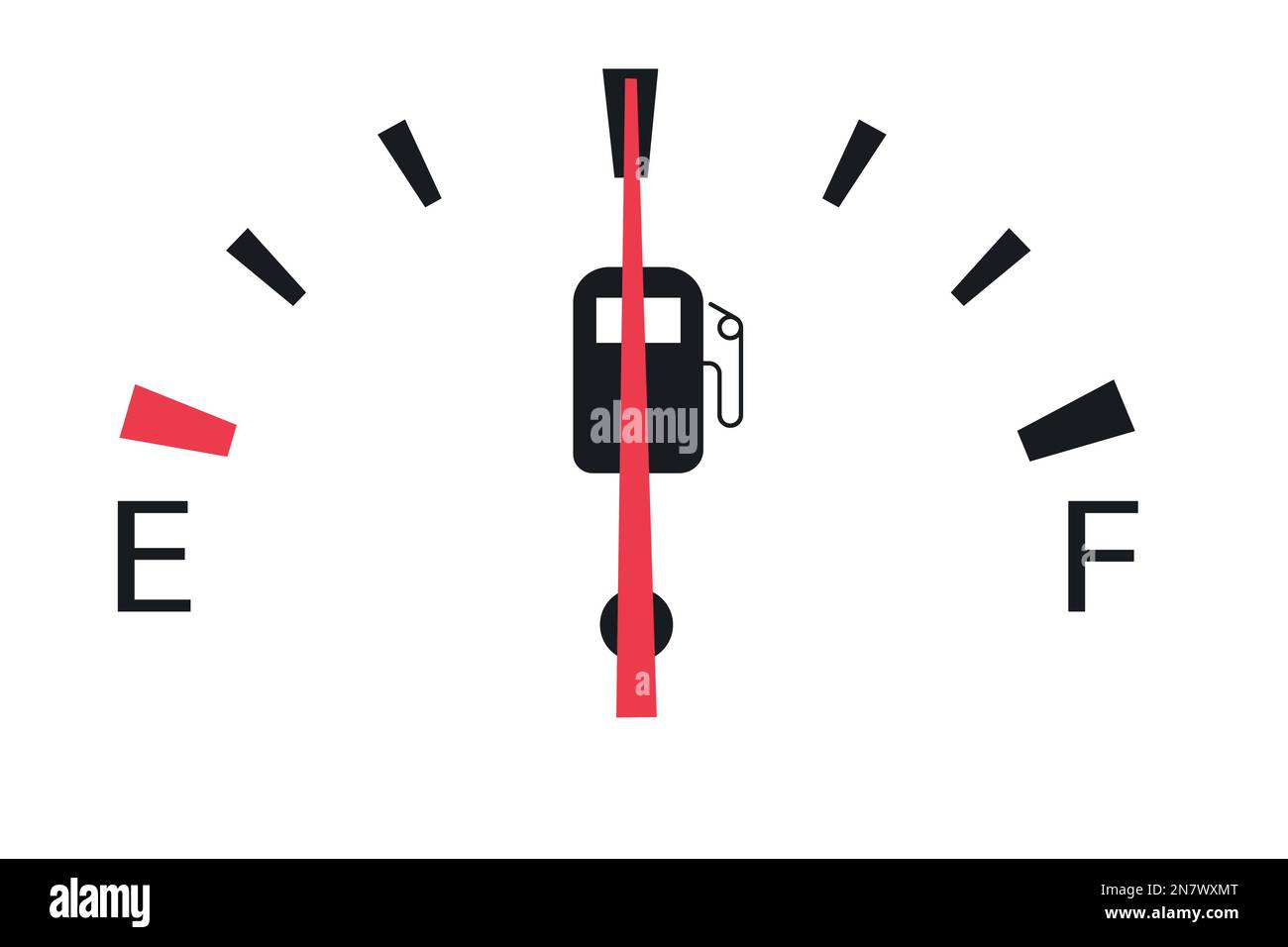 a gasoline fuel gauge in a car at an average value Stock Vector Image ...