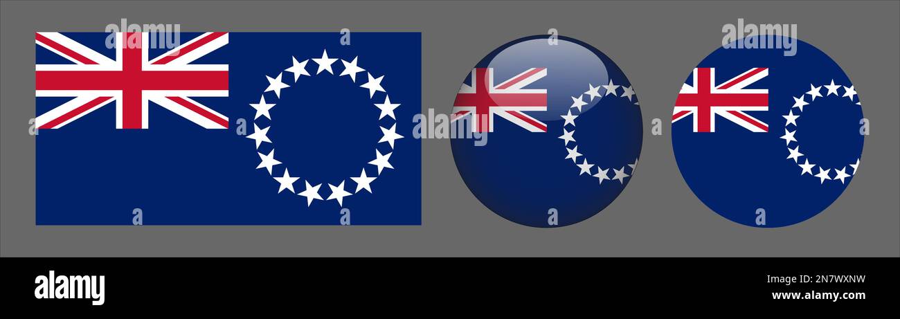 Cook Islands Flag set collection Vector Stock Vector Image & Art - Alamy
