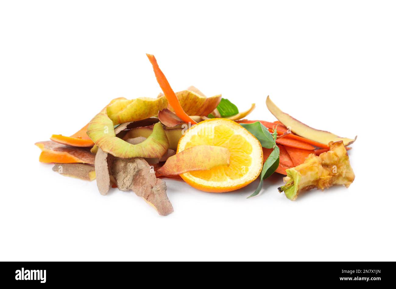 Pile of organic waste for composting on white background Stock Photo ...