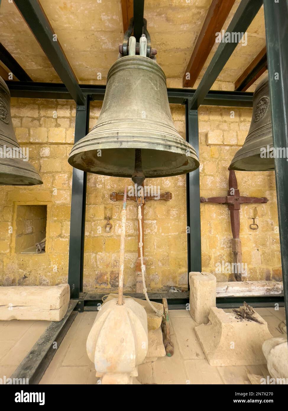 Old bell of St Marija's Cathedral in Gozo Citadel, Ir-Rabat Ghawdex ...