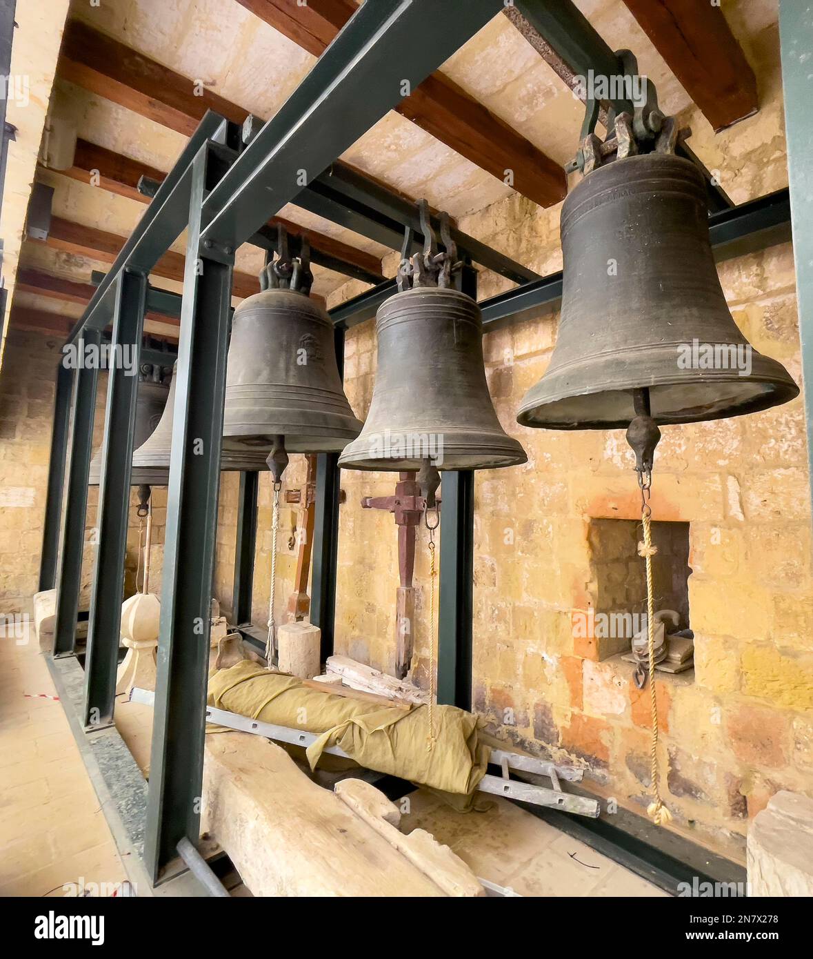 Five old 17th century and 18th century bells from St Marija's Cathedral ...