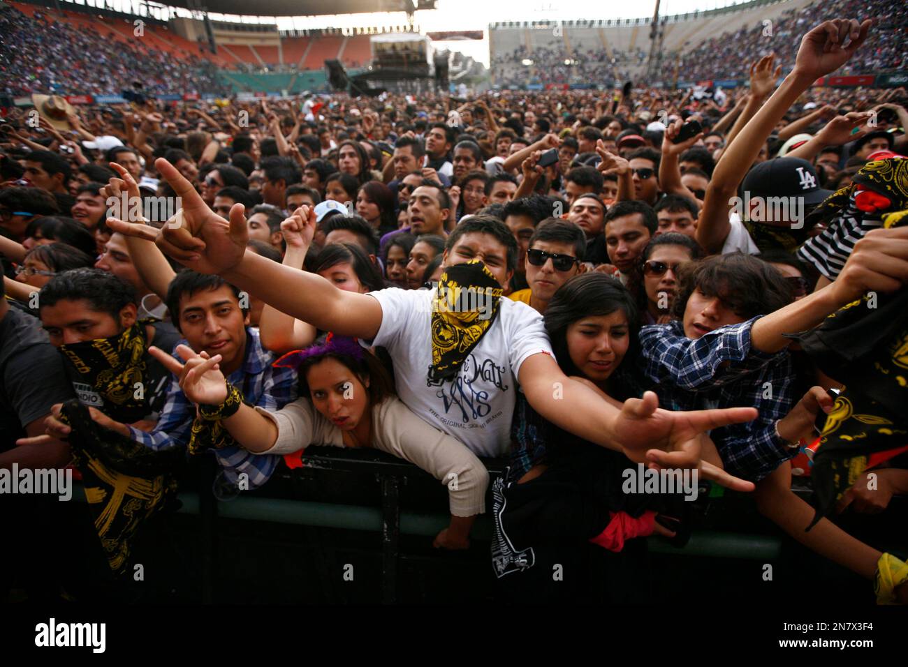 Music fans cheer at the Vive Latino Festival in Mexico City, Sunday ...