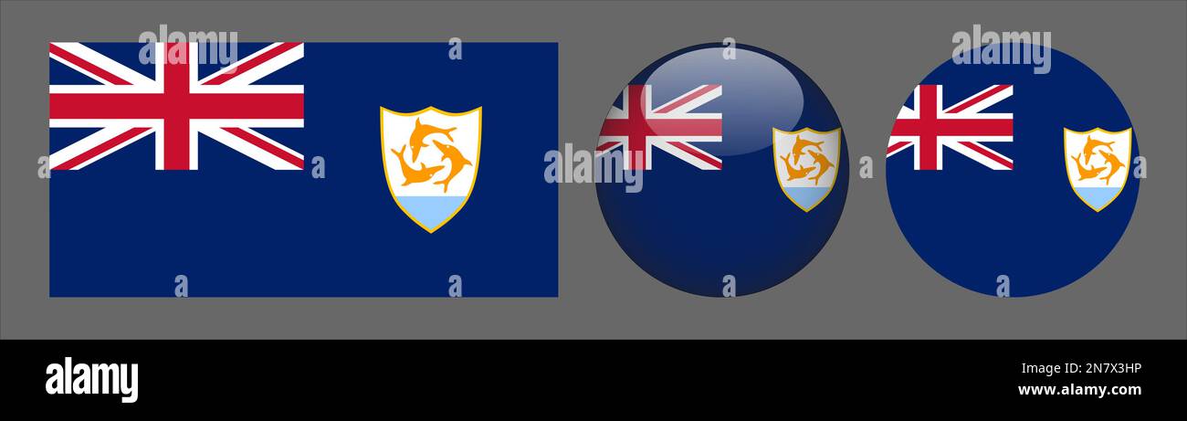 Anguilla Flag set collection Vector Stock Vector Image & Art - Alamy