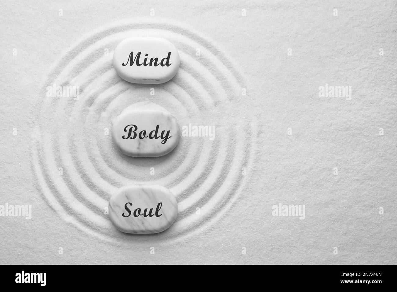 Harmony body mind soul spirit Black and White Stock Photos & Images - Alamy