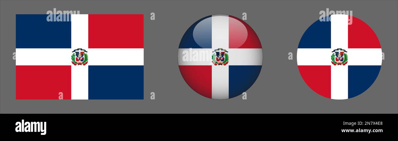 Dominican Republic Flag set collection Vector Stock Vector Image & Art ...