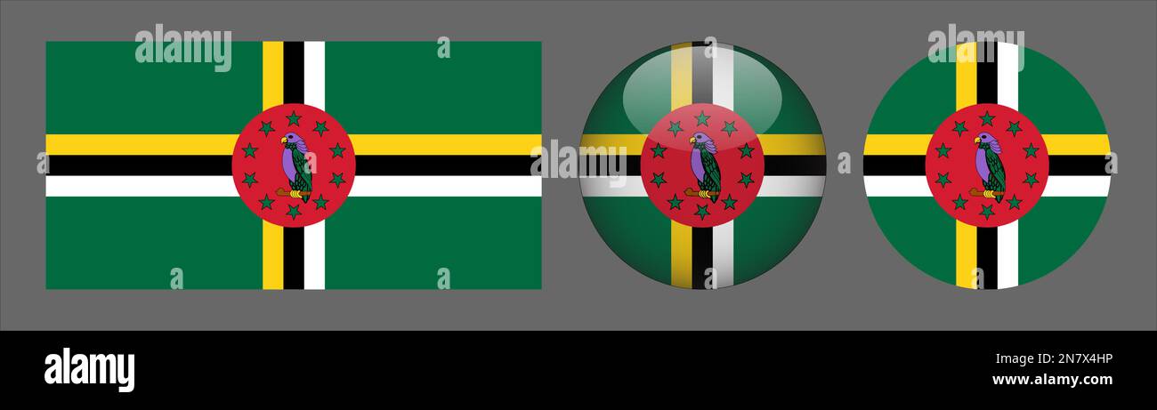 Dominica Flag set collection Vector Stock Vector Image & Art - Alamy
