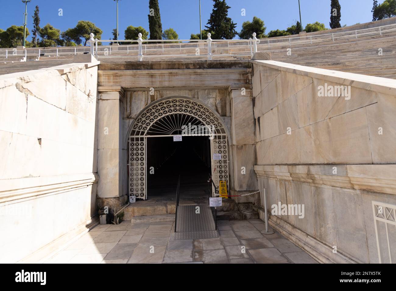 Entrance into the chambres of Panathenaic Stadium or Kallimarmaro in ...