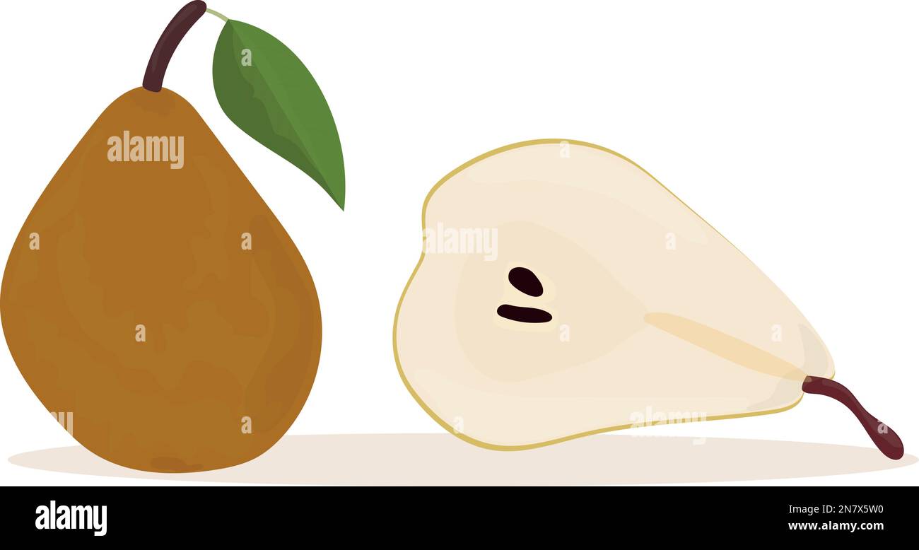 Half a pear Stock Vector Images - Alamy