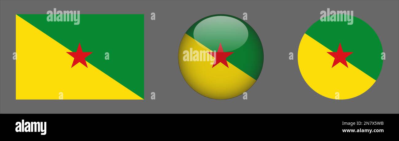 French Guiana Flag set collection Vector Stock Vector Image & Art - Alamy