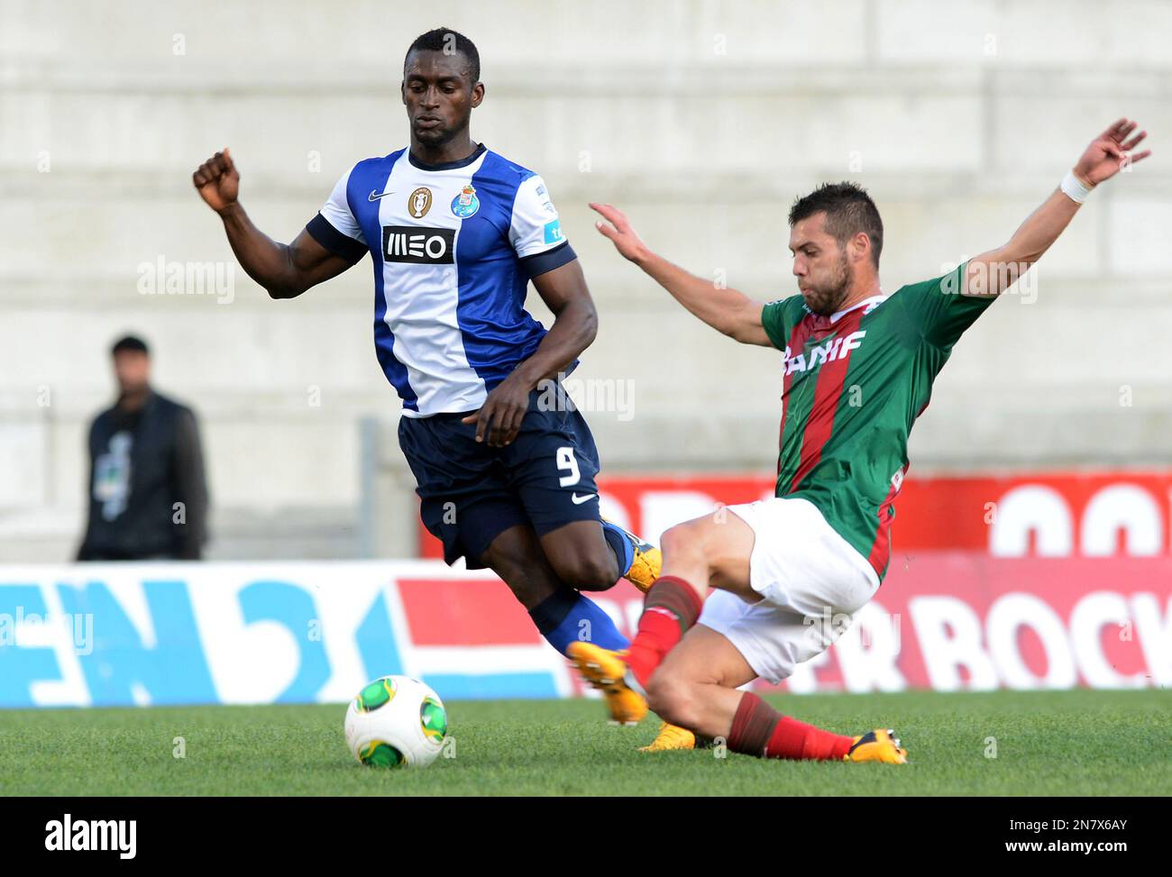 FC Porto's Jackson Martinez, from Colombia, left, challenges Maritimo's ...