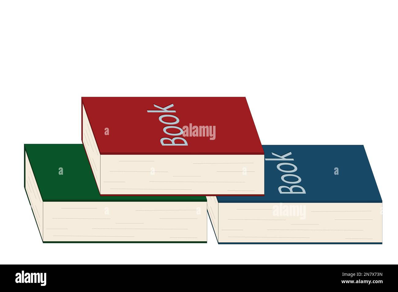 set of books of different colors on a white background vector ...