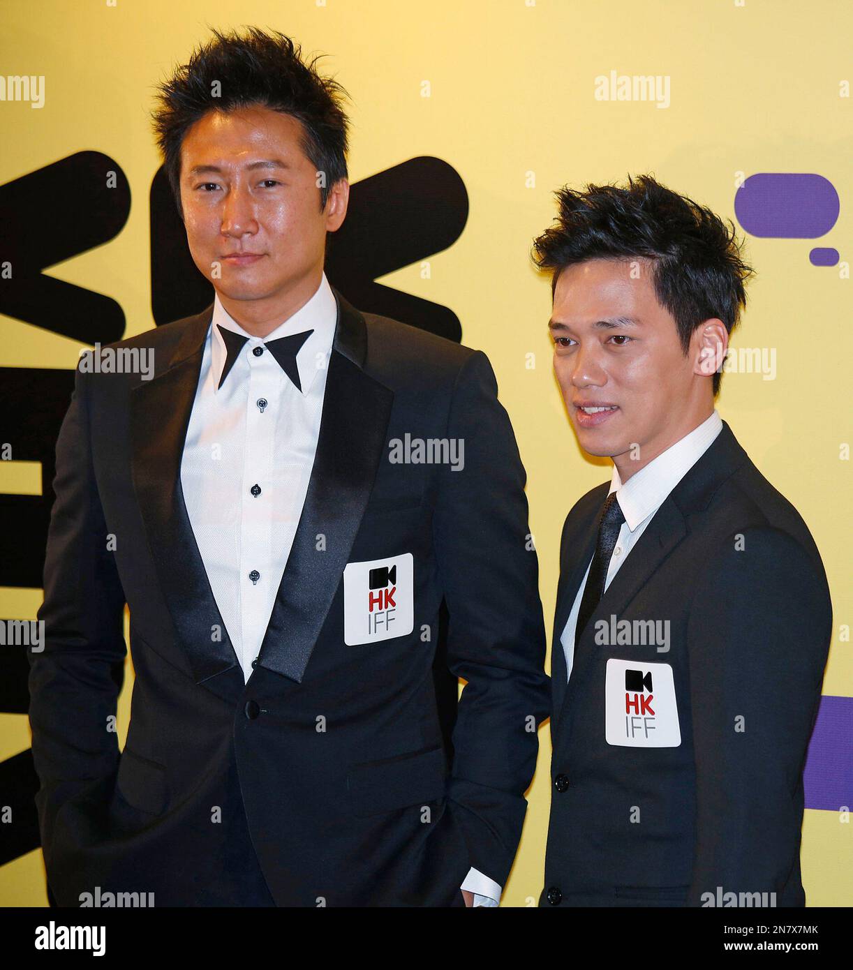 Hong Kong actor Timmy Hung, left, and Marvel Chow pose for ...