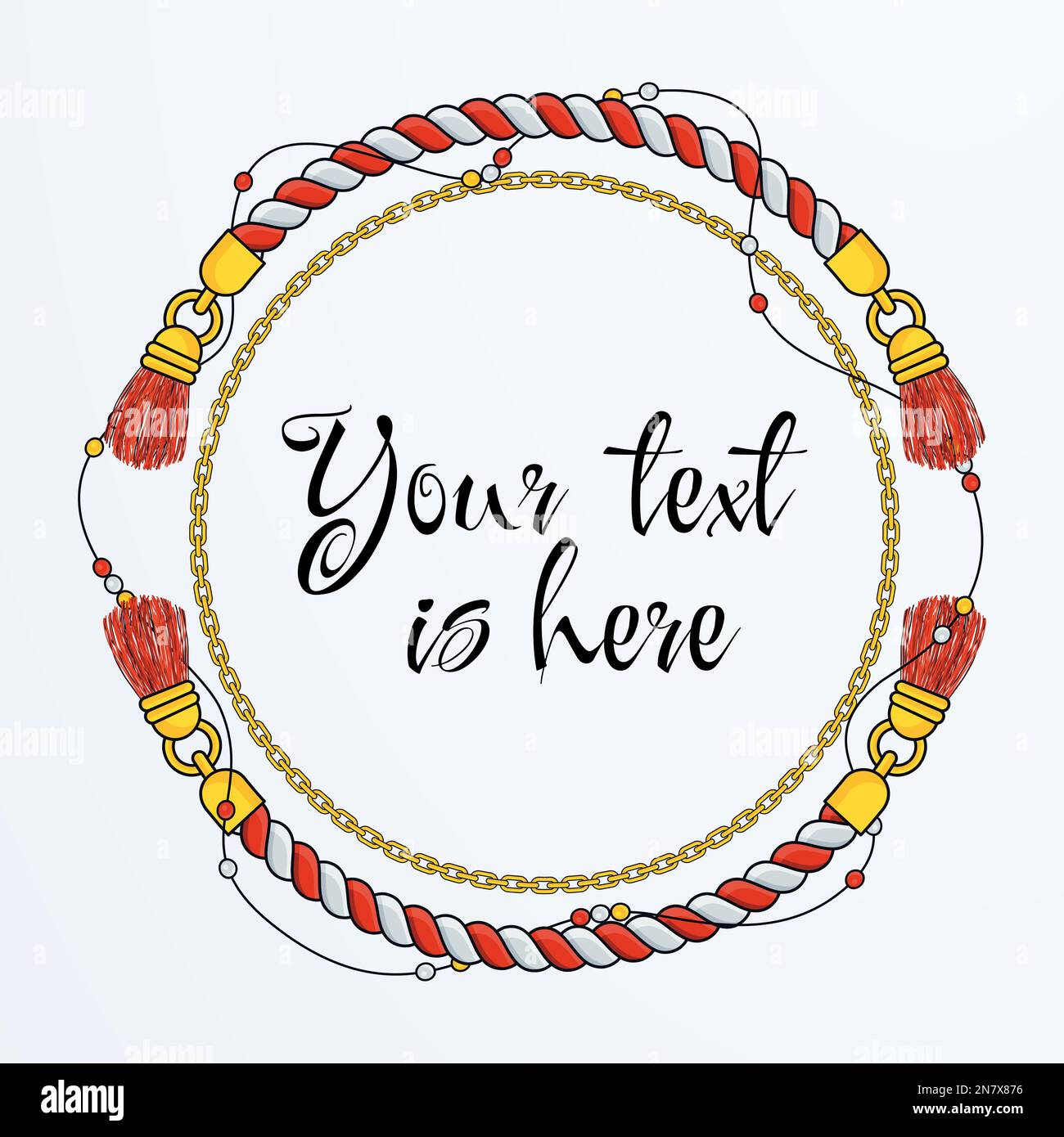 Round rope frame isolated on white background. Twisted cord Stock ...