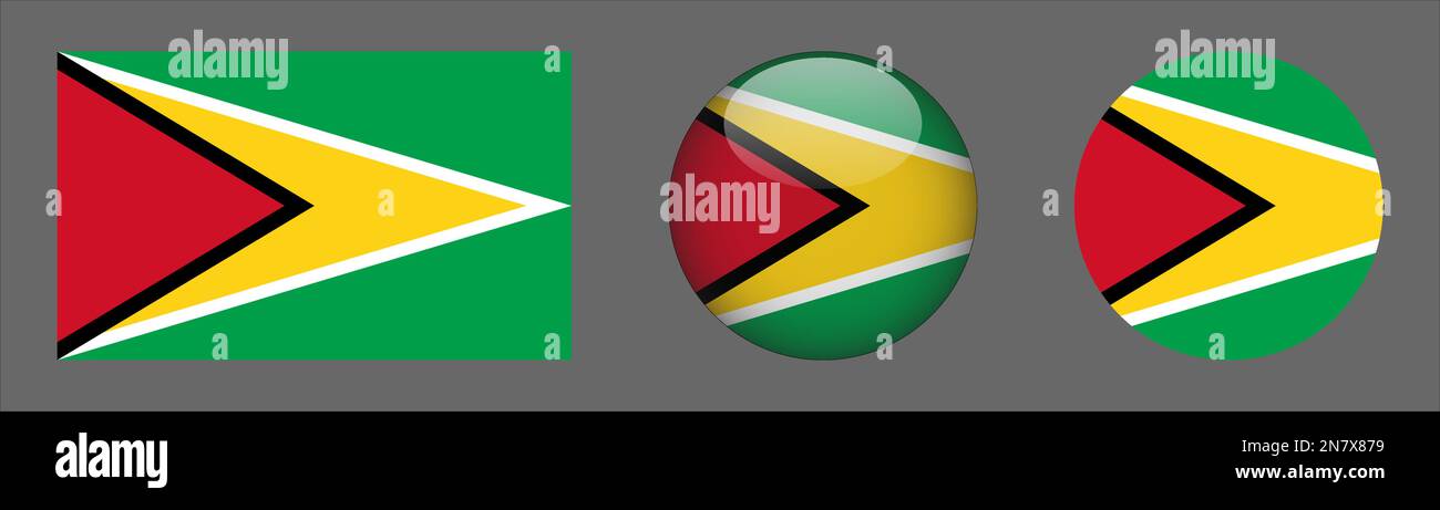 Guyana Flag set collection Vector Stock Vector Image & Art - Alamy
